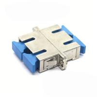 China FTTH SC UPC Duplex Fiber Optic Adapter with 0.2dB Insertion Loss in Metal Case with Flange and 500 Cycle Durability for sale