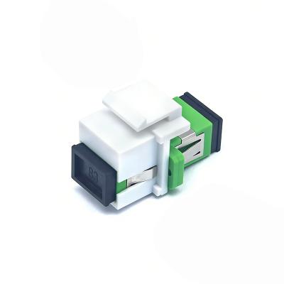 China Waterproof SC APC to SC APC Simplex Keystone Fiber Optic Adapter with 0.2dB Insertion Loss and 500 Cycle Durability for sale