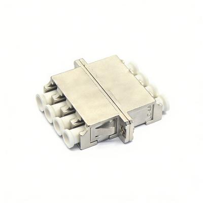 China Metal Case LC UPC Quadruplex Fiber Optic Adapter with Flange for sale