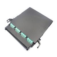 China 19-inch 1U 2U 4U 144F MPO-LC Fiber Optic Patch Panel with Cassette - Ultra-high Density, Double Rail Design, ABS MPO Module for sale
