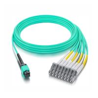 China PVC Single Mode 8~24 Fibers MPO to LC Fiber Optic Breakout Cable for sale