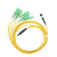 China 8 Cores Single Mode MPO to SC UPC Fiber Optic Breakout Cable Patch Cord for sale