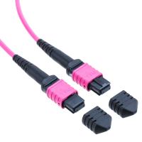 China 8 Cores 12 Cores MPO OM4 Fiber Optic Patch Cord for sale