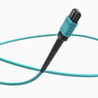 China 8/12/16/24 Cores Multimode MPO/MPT OM3/OM4 to LC Breakout Fiber Optic Patch Cord for sale