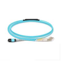 China ≤0.3dB MTP/MPO Female -LC OM4 Multimode Breakout Fiber Patch Cord for sale