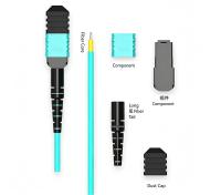 China LSZH OM4/OM3 MPO-MPO Multimode Female  Fiber Optic Patch Cord for sale