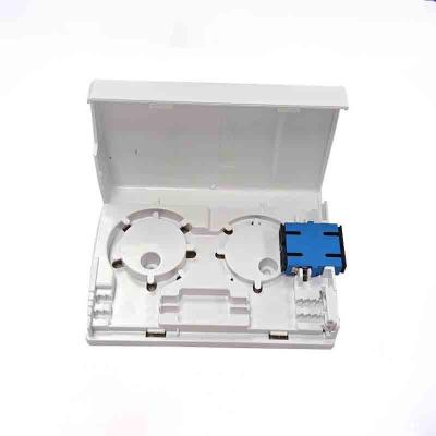 China FTTH Flame Retardant ABS 1 Port SC Duplex Fiber Optic Terminal Socket with Built-in Fiber Coiling Tray for sale