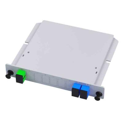 China Single Mode PLC Splitter with 1×4 1×8 1×16 1×32 Split Ratios and SC UPC Connector in Metal Card Shell for sale