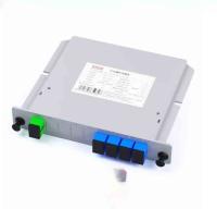 China Single Mode PLC Splitter with 1×4 1×8 1×16 1×32 Split Ratios and SC UPC Connector in Metal Card Shell for sale