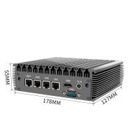 China Industrial Fanless Mini PC with 4 Gigabit LAN Ports, Intel J4125 2.7GHz CPU, 178x127x55mm Aluminum Chassis for sale