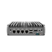 China Fanless Embedded Box PC with Intel Celeron J4125/N5105, 4× Gigabit LAN, 178×127×55mm Industrial Computer for sale