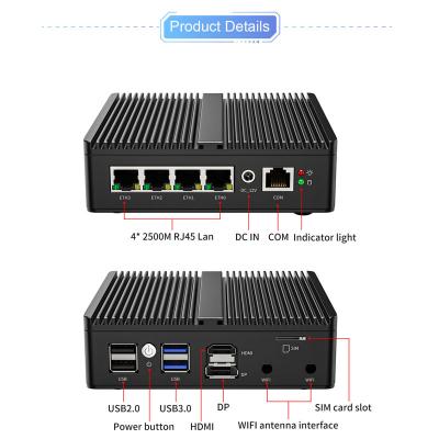 China Industrial Fanless Mini PC N5105 4-Core Processor with 4GB RAM and 128GB SSD - Compact 136×125×45mm Aluminum Chassis for sale