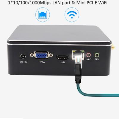 China Industrial Mini PC Intel Core i3-4005U 128x128x38mm Fanless Computer with Windows 10 and 4GB RAM for sale