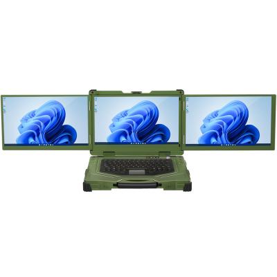China Military Grade Rugged Laptop 15.6 Inch Triple Screen Core i7 i9 Aluminium Alloy IP65 for sale