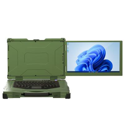 China Sunspad 15.6 Inch Intel Core i7 i9 Triple Screen Rugged Military Laptop IP65 Waterproof for sale