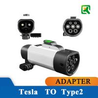 China 220v Input Voltage Type2 Cars PC Copper Tesla to Type2 EV Charger Adapter with 7KW Output Power and 32A for sale