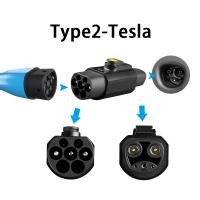 China 32A 220V Waterproof Portable EV Charging Adapters PC Copper NACS Type2 to Tesla 7KW Chargers Connector Charging Stations for sale