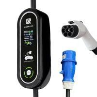 China 16A Output Current PC Copper EVSE Electric Vehicle Charging LCD Screen 3.5KW GBT Portable Charger with 5 meters cable for sale
