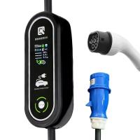 China Electric Car Charger CEE Plug 5pins PC Copper 10Meters Cable Length Portable EV Charger Type2 7KW 32A EV Charging Box for sale