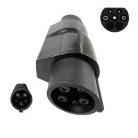 China Black Electric Vehicles Type 2 to Type 1 EV Charging Adapter with 220V Input Voltage for sale