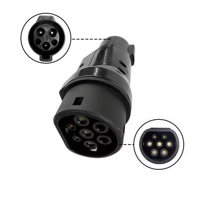 China 220V Black J1772 To Type2 Adapter EV Adapter Type1 To Type2 Electric Cars Charger Converters for sale