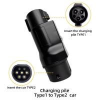 China 220V Black J1772 To Type2 Adapter EV Adapter Type1 To Type2 Electric Cars Charger Converters for sale