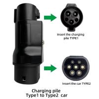 China 220V Black J1772 To Type2 Adapter EV Adapter Type1 To Type2 Electric Cars Charger Converters for sale