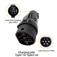 China 220V Black J1772 To Type2 Adapter EV Adapter Type1 To Type2 Electric Cars Charger Converters for sale