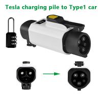 China PC Copper Condition AC Plug 7KW 220v 32A Tesla to /type1 J1772 Car EV Charger Adapter Converter for EV Charging Vehicles for sale