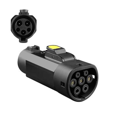 China 7KW Portable J1772 Type1 to Type2 EV Charging Pile for Energy Vehicle Car Mechanical Lock Gun Holder in Black for sale