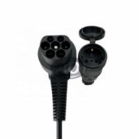 China Black EV Adapter Type 2 Male 16A 1 Phase 1 Schuko Socket 0 5M Charger Cable for Electric Motorcycle Anti Theft Cable Black for sale