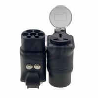 China IP44 High Temperature Resistant PC Discharge V2L Type 2 to Schuko Plug EV Charger Adapter EVSE IEC62196 Plug with Switch for sale