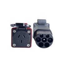 China High Temperature Resistant PC Type 2 to AU Socket EV Charger Adapter for Mennekes 230V Sockets AS/NZS 33112 Black Finish for sale