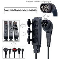 China High Temperature Resistant PC Type 2 to AU Socket EV Charger Adapter for Mennekes 230V Sockets AS/NZS 33112 Black Finish for sale