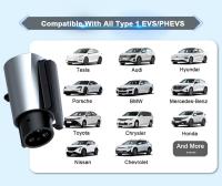 China 20KW Rated Power Black and Silver Tesla to Type 1 J1772 EV Charger Connector Adapter for Engergy Electric Car Charging for sale