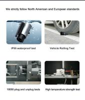China 20KW Rated Power Black and Silver Tesla to Type 1 J1772 EV Charger Connector Adapter for Engergy Electric Car Charging for sale