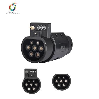 China GBT Double Female Ev Charger Adapter Female Type 2 To GBT Ev Adapter AC250V 32A Type2 Mennekes for sale