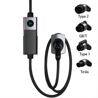 China Portable IP 66 8A 10A 16A 32A 40A EV Charger with Adjustable Design and Free Installation for sale