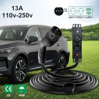 China Customized Input Voltage European Standard 13A 110V-250V EV Car Discharge Gun for Outdoor Camping Power Supply for sale