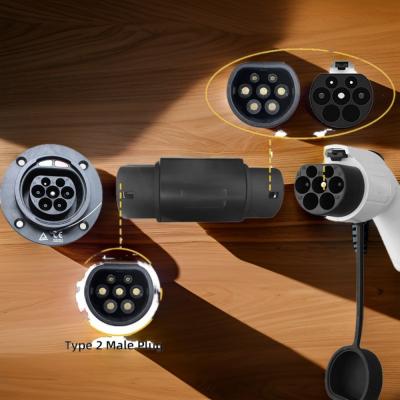China E-Mingze EV Charger Adapter GBT to Type 2 Charging Pile Adapter to IEC62196 Type2 Adaptor 32A EV Car Charging Adaptor for sale