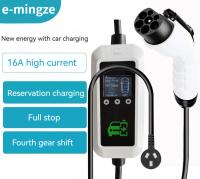 China E-mingze 16a 1 phase 5 LED indicator lamp eter portable quick fast charger adapter home ev car chargerGB/T 16a 3.5kw for sale