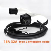 China Ev Charging Cables 32A Ev Charger Extension Cable 3phase 22KW Type2 Ev Cable for sale