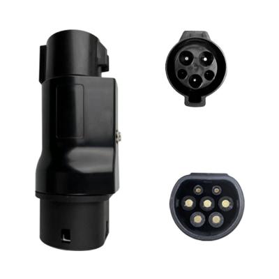 China Portable Electric Vehicle Charging Pile Adapter Type1 to Type2 Converter with Overcurrent Protection and 7kW Output Power for sale