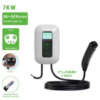 China Custom 7KW 32A Car Charger Wall Mounted Fast EV Charger For Tesla New Condition for sale