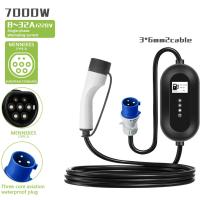 China Portable Electric Vehicle Charger 7KW 1 Phase 32A Fast Charging Station Type 2 European Standard CE for sale