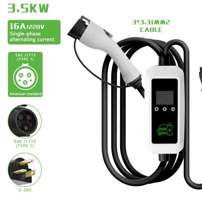 China Energy Vehicle Charging American Standard 16A Output Current EV Car Charger 3.5KW for sale