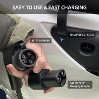 China Olink Electric Car Charger Accessories Adapter Plug 60amp 250v Ac Compatible Sae J1772 to Tesla Charging Adapter for sale