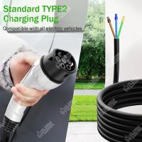 China 0link Type2 EV Charging Cable AC 48A 250V 1Phase IEC 62196 Mode2 Ev Charger Cable Type 2 EV Charging Plug Gun Cable for sale