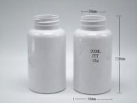 China PET Screw Cap Medicine Bottle 200mL 37mm Neck White Pharmacy Container for sale
