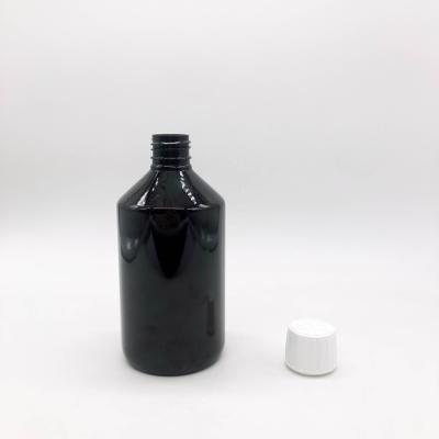 China 500mL PET Liquid Medicine Bottle with Child Resistant Cap 26mm Neck for sale